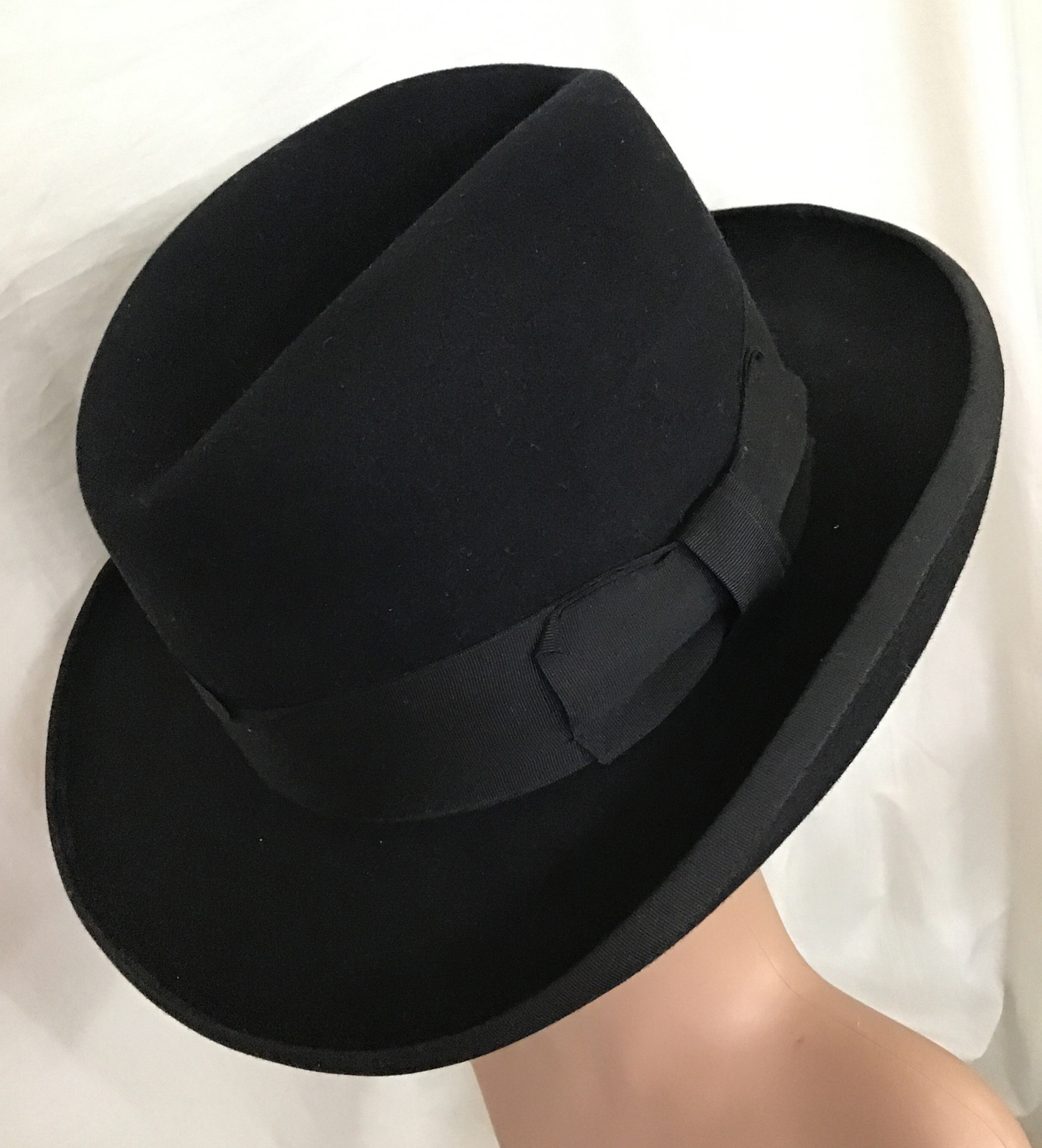 Le Paris The Big Top Hat Shop Fur Felt Mens Fedora Hat Black File Band ...