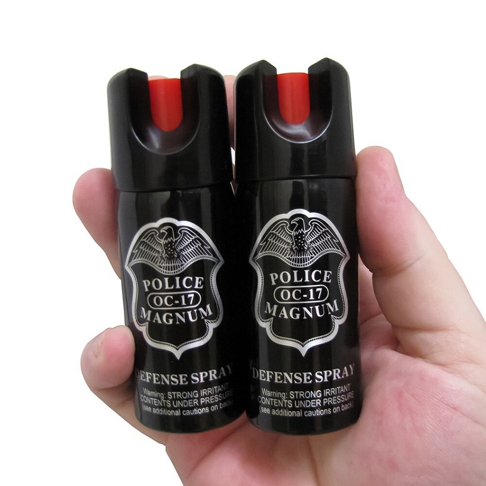 2 Pack Police Magnum PEPPER SPRAY 2oz w/ UV Dye Twist Safety Lock ...