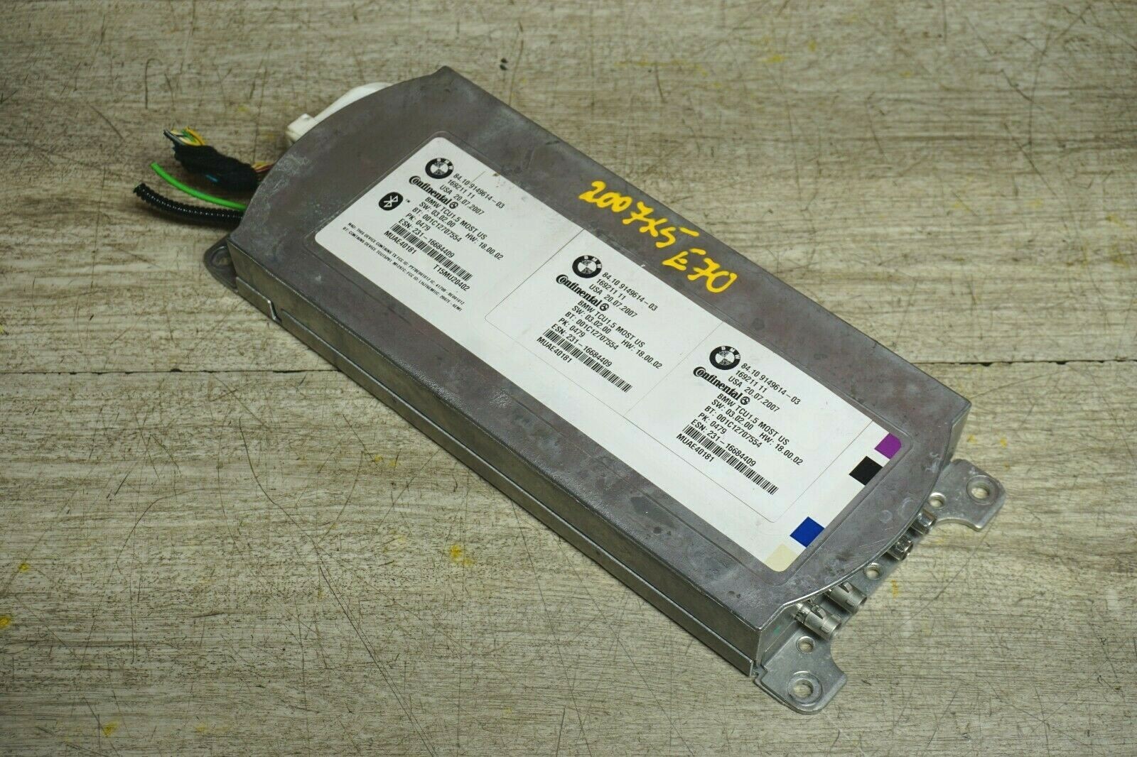 2007 BMW X5 E70 4.8I TELEMATICS BLUETOOTH COMMUNICATION CONTROL MODULE ...