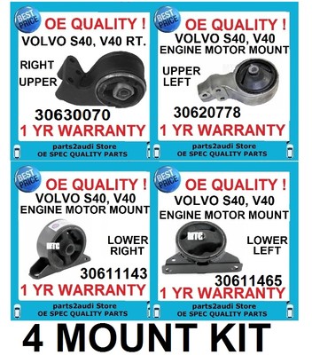 MOTOR MOUNTS, VOLVO S40, V40 Engine Motor Mounts KIT - 4 PCS KIT 2001 ...