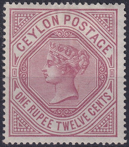 CEYLON SG 201 1887 1r.12c Dull Rose Perf 14 MINT - CAT £38+ | eBay UK