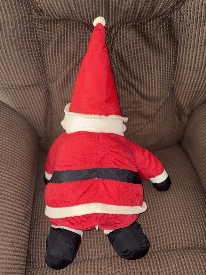 Vintage Santa Claus Stuffed Doll Red Nylon Suit Plush Christmas ...