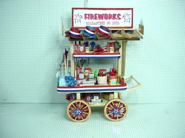 Miniature Peddler's Push Cart - 4th of July Fireworks Display ...