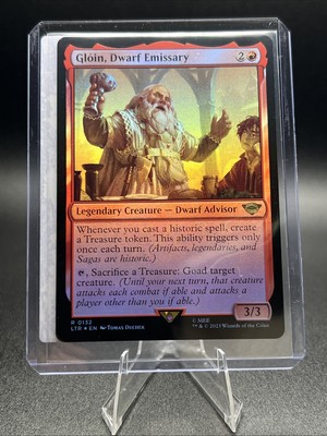 MTG Glóin, Dwarf Emissary LotR: Tales of Middle-Earth Pack Fresh Foil ...