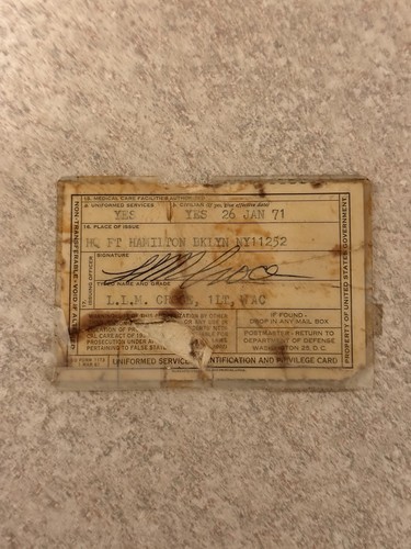 Vintage 1969 U.S. Military Dependent ID Card – Historical Collectible ...