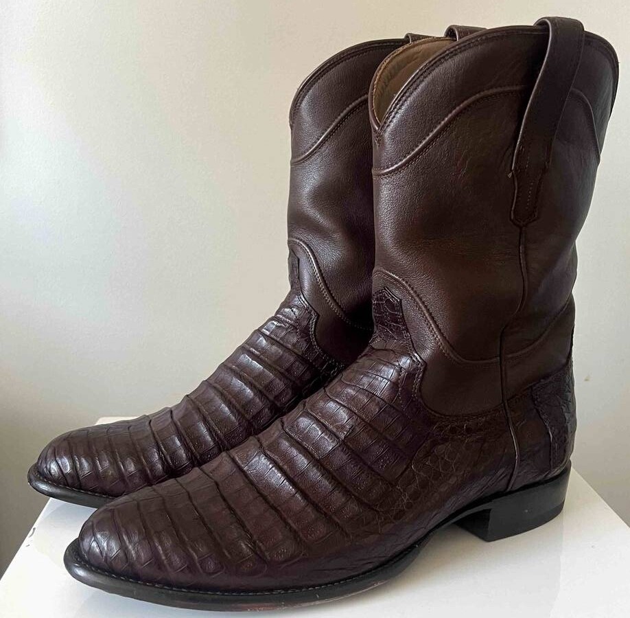 TECOVAS ALLIGATOR / CAIMAN / CROCODILE WESTERN ROPER COWBOY BOOTS MEN ...