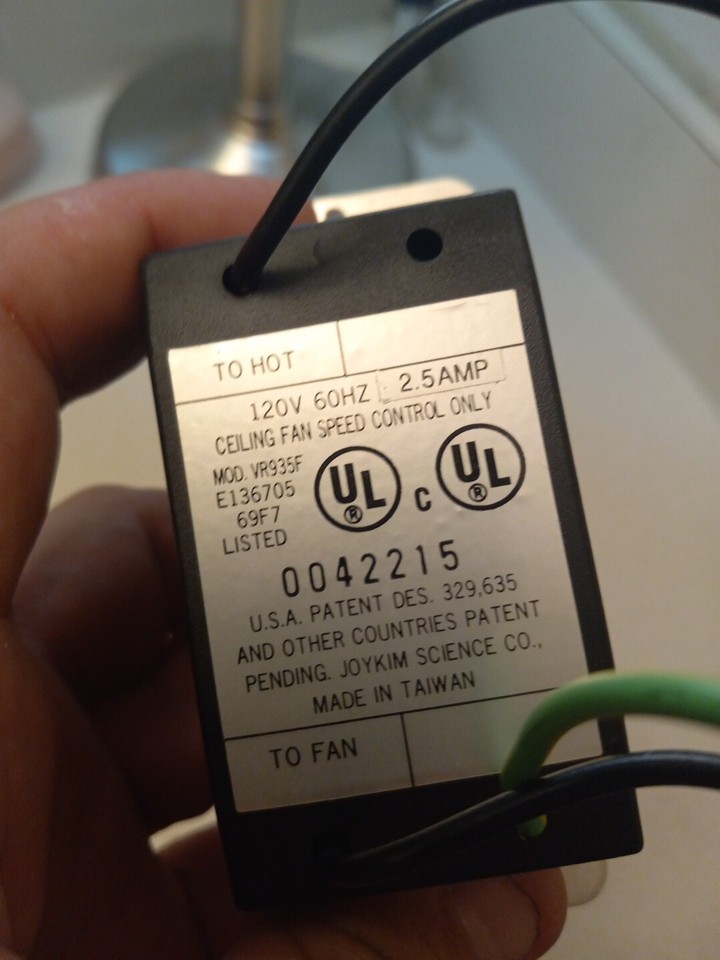 3 Speed Adjustable Fan Control Switch 120V 2.5A White VR935F NEW UNUSED ...