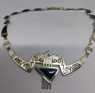 Rare/Unique Signed Abraham Begay Sterling Navajo Necklace..Excellent ...