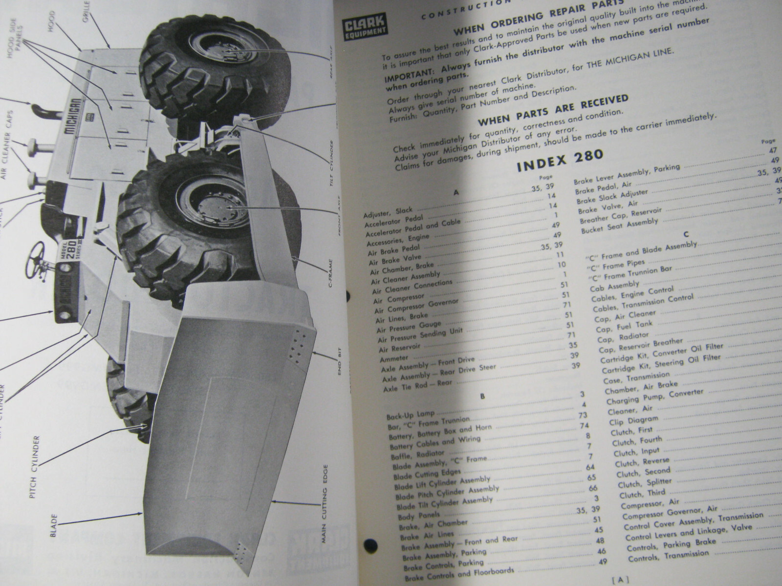 Clark Michigan 280 III TRACTOR DOZER PARTS MANUAL OEM ORIGINAL | eBay