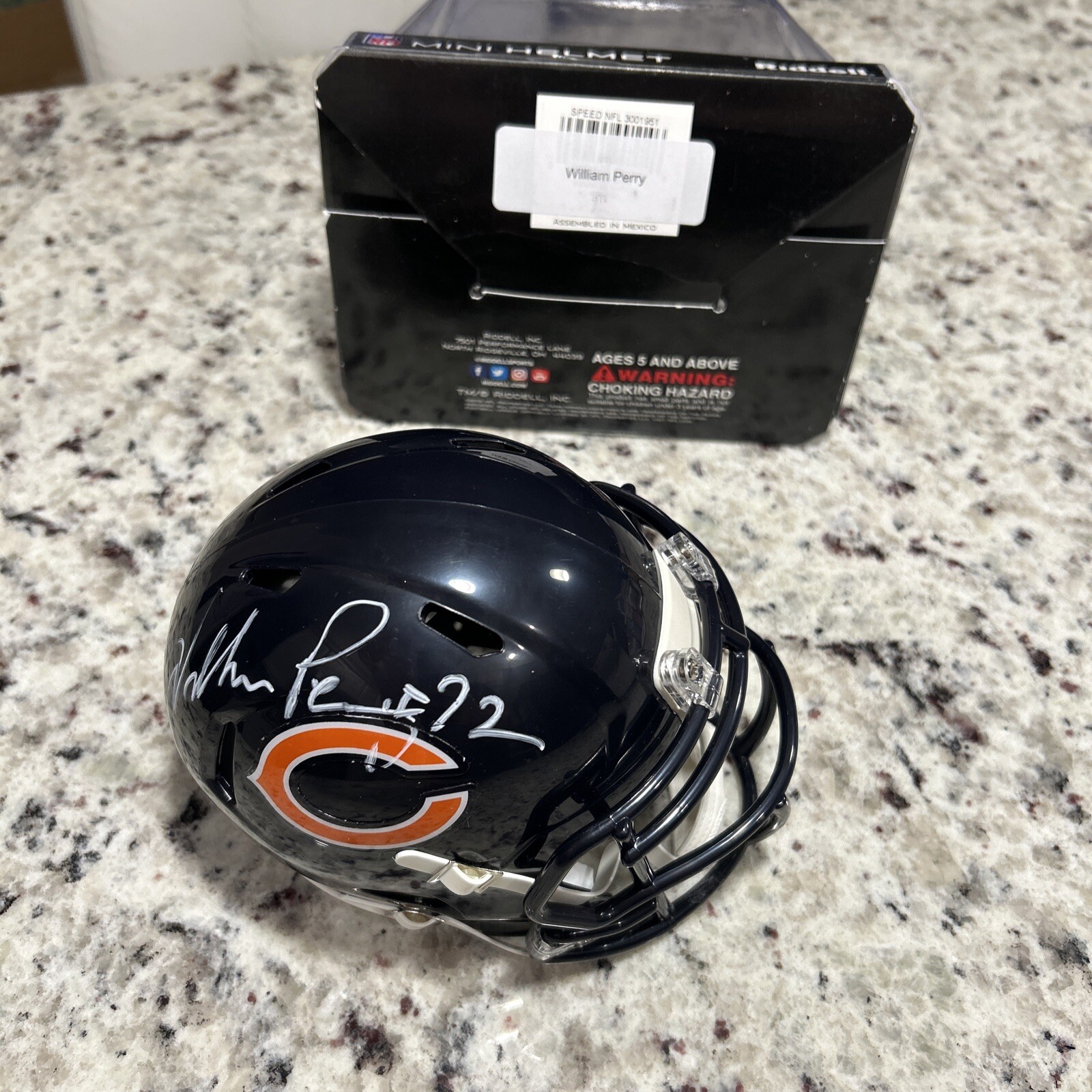 William Perry Bears Mini Speed Helmet Beckett COA | eBay