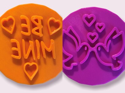 SET X 2 Valentines Day Wedding Fondant Icing Cupcake Cookie Embosser ...