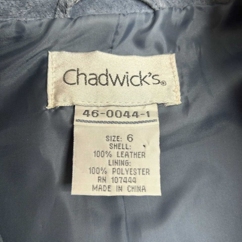Chadwick’s Vintage Leather Suede Blue Jacket Size 6 | eBay