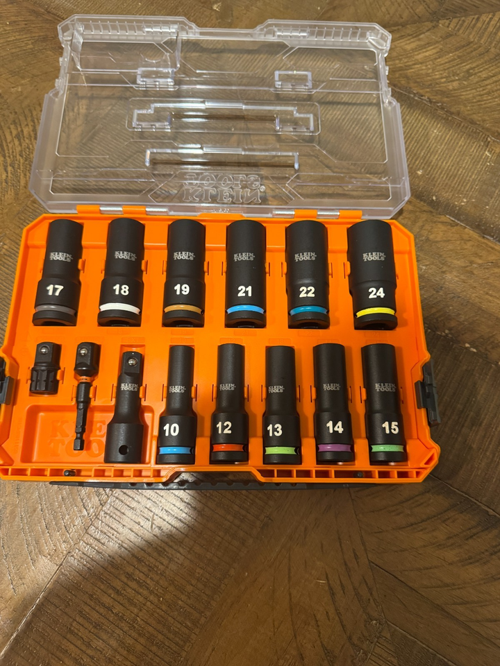 Klein Tools KNECT 1/2-Inch Drive Deep Well Impact Socket Set, Metric ...