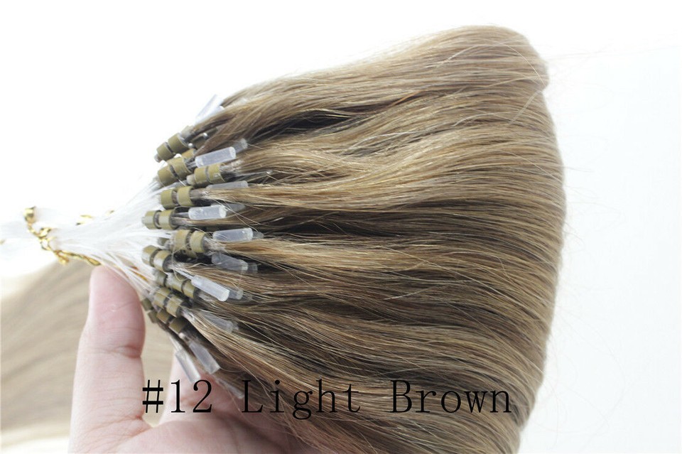 Micro Beads Hair Extensions Micro Ring Loop Tip Remy Human Hair Full ...