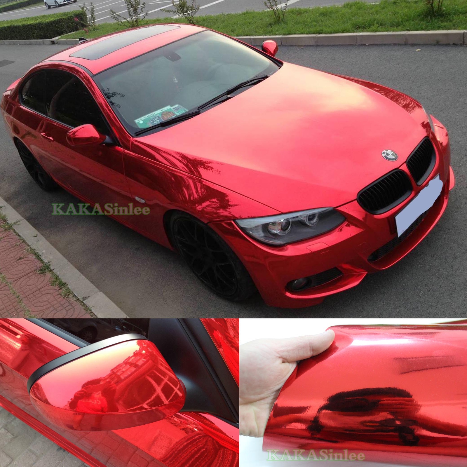 98FT x 5FT / Full Roll Flat Car Wrap Glossy Mirror Chrome Vinyl Sticker ...
