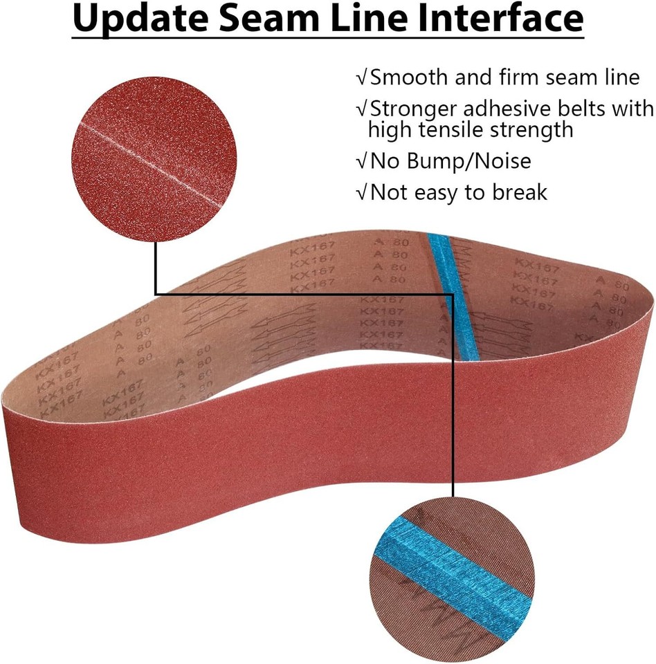 6x48 Inch Sanding Belt Aluminum Oxide Belt Sander 40-400 Grit for ...