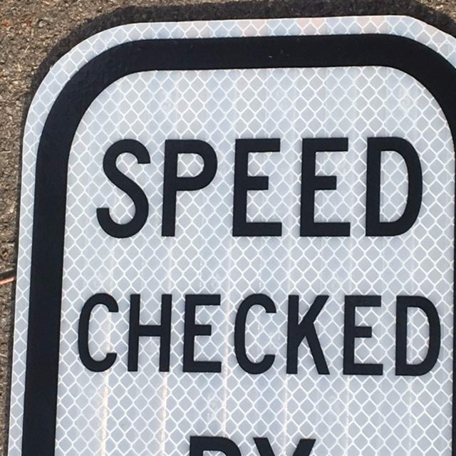 SPEED CHECKED BY RADAR road sign 12"x 6" - DOT style - road highway cop ...