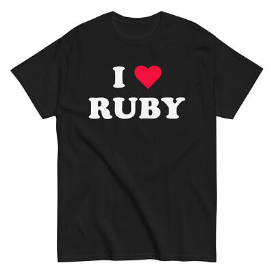 I LOVE RUBY Shirt girlfriend wife present gift heart birthday | eBay