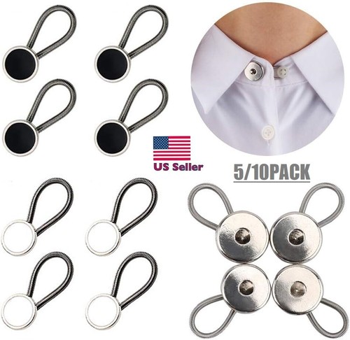 10Pcs Collar Neck Extenders Shirt Elastic Button Extender for Men Women ...