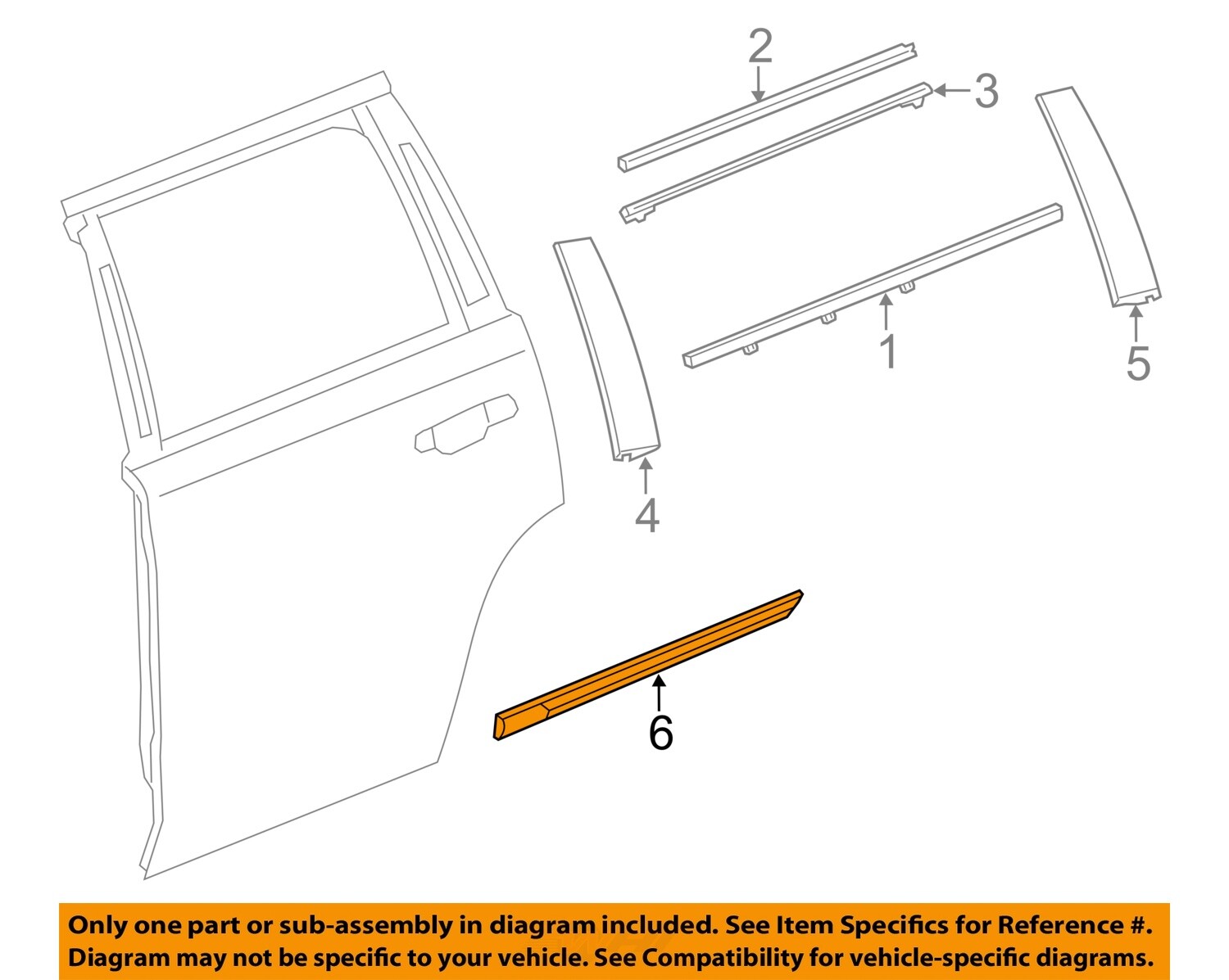 GM OEM 15-20 Escalade Rear Door Exterior Trim-Body Side Mldg 23264122 ...
