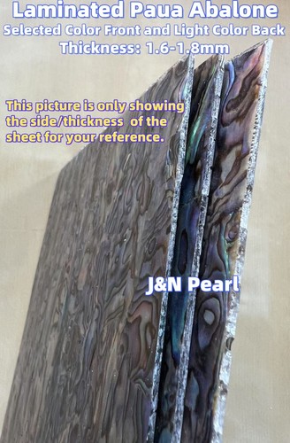1pc 1.6-1.8mm Thick 140x240mm Laminated Paua Abalone Sheet Veneer Blank ...
