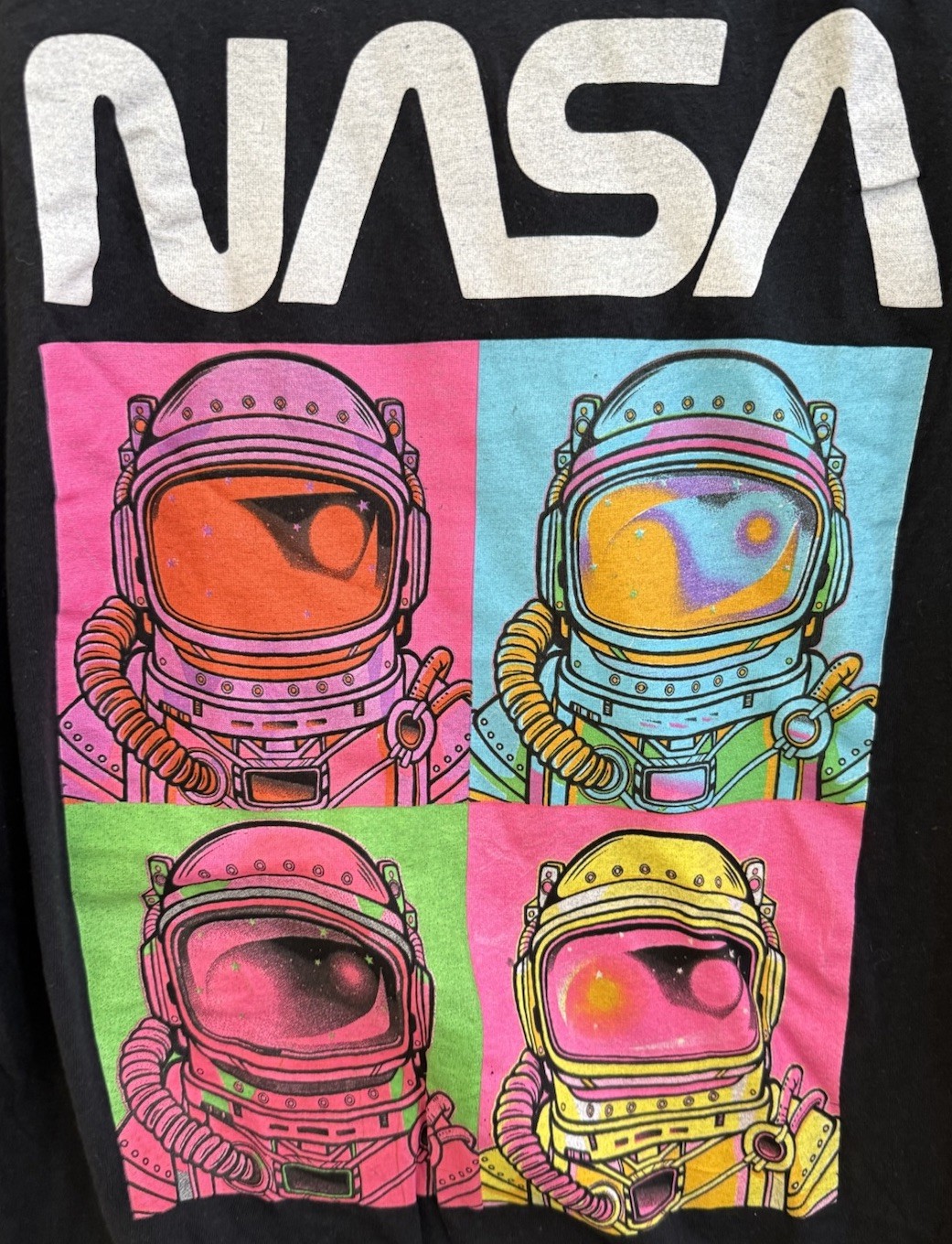 Hyper Space NASA Andy Warhol Neon Astronaut Black T S… - Gem