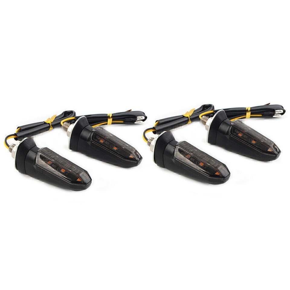 4x Universal LED Motorcycle Bike Amber Turn Signals Light Indicator ...