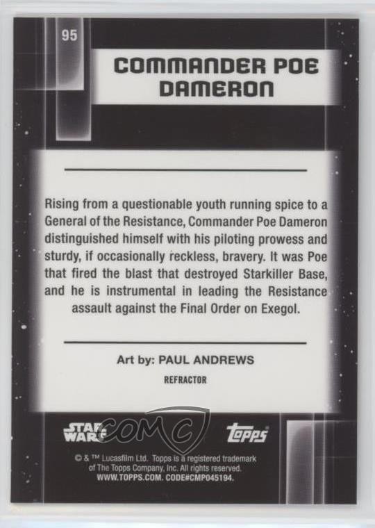 2021 Chrome Star Wars Galaxy Refractor Paul Andrews Commander Poe ...