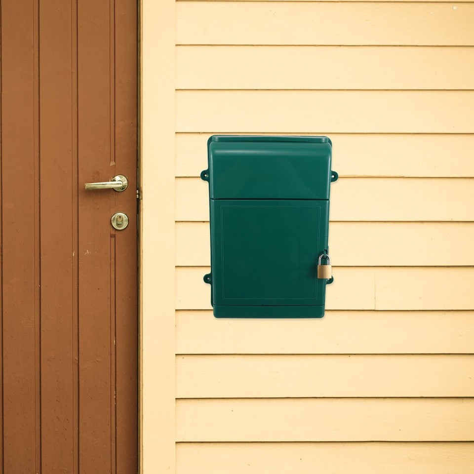 Wall Mounted Lockable Mailbox Plastic Post Box with Key Lock Letters ...
