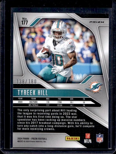 2024 Panini Prizm Tyreek Hill Hyper #138/180 Dolphins | eBay