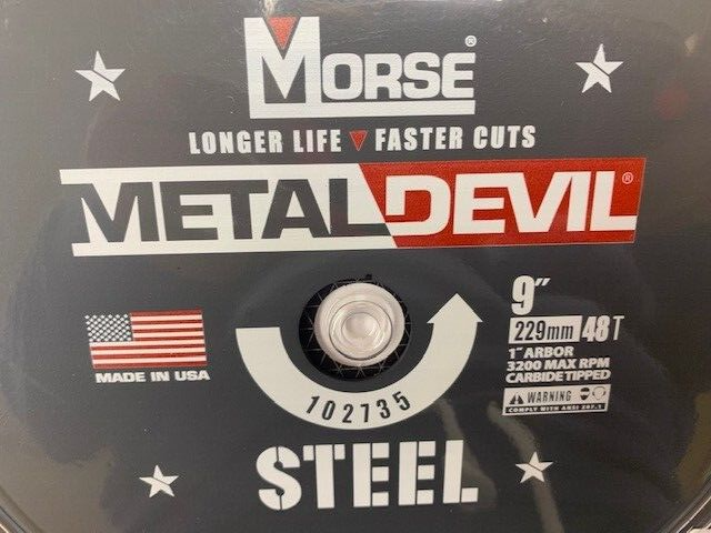 Mk Morse Metal Devil Carbide Tipped Circular Saw Blade 9'' x 48T x 1 ...