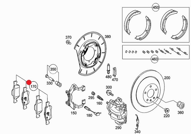 Mercedes-Benz M-class W164 Rear Brake Pad Set A0044205220 Genuine for ...