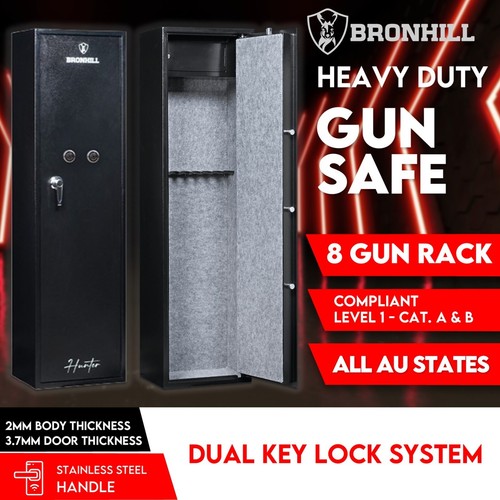 8 Gun Safe Firearm Rifle Storage Lock Box Steel 45 kg Heavy Duty +S ...