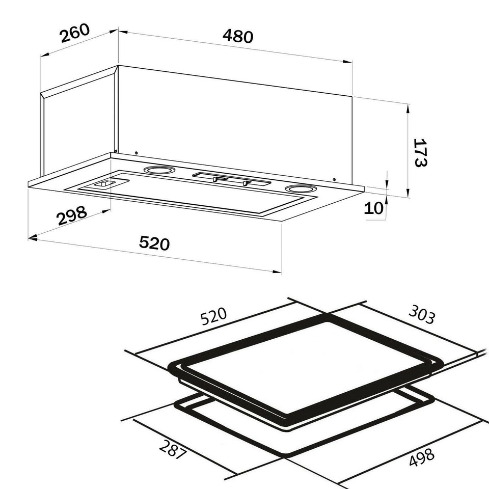 SIA 30cm Domino Black 2 Burner Gas On Glass Hob And 52cm Canopy Cooker ...