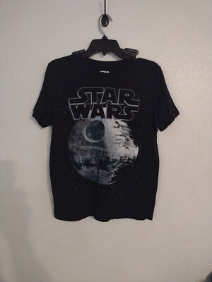 Women Star Wars Death Star Shirt Size S Black Graphic Crew Neck Cotton ...