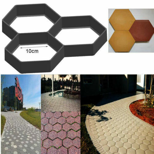 Hexagonal Pattern Concrete Pavement Mold Reusable DIY Fr Garden Lawn ...