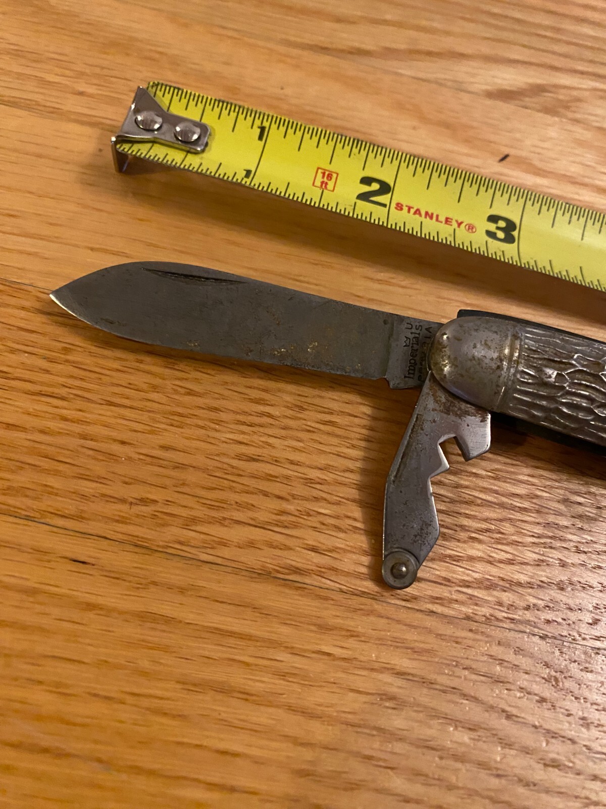 6" Vintage Imperial USA Classic Folding 4 Blade Pocket Knife w Keyring ...