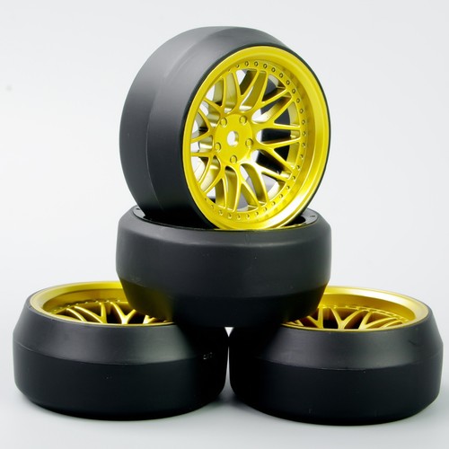 RC 4Pcs Drift Tires &Wheel Rims 6mm Offset Tyres For HSP 1:10 On-Road ...