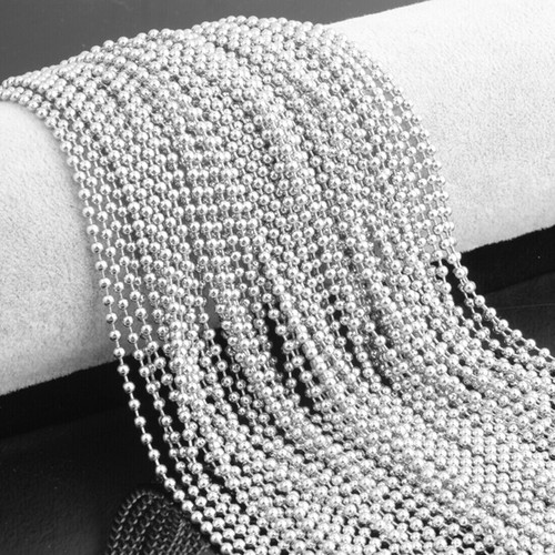 50/100pcs Wholesale In Bulk Stainless Steel Round Ball Chain Necklace ...
