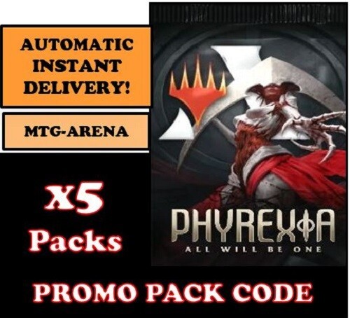 MAGIC MTG ARENA CODE CARD PHYREXIA ALL WILL BE ONE 5 BOOSTER PACKS ...