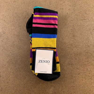 ZENIO Men's One Size 10-13 Zabel Colorful Striped Fashion Dress Socks 1 ...