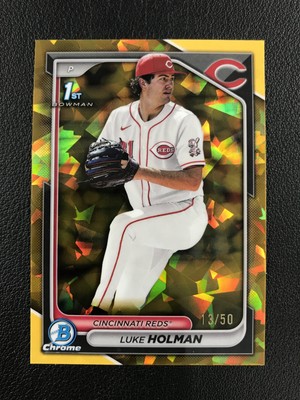 2024 Bowman Draft Sapphire Edition #BDC-100 Luke Holman Gold /50 Reds ...