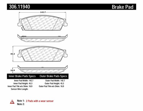 Disc Brake Pad Set-Fleet Performance Centric 306.11940 | eBay
