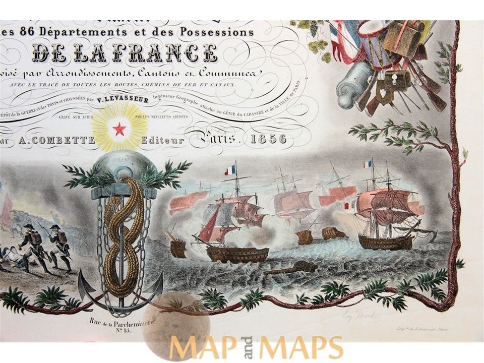 Atlas National – Old Title Page by Levasseur, Amable Combette Edition ...