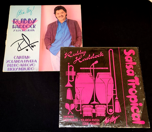 RARE SIGNED RUBBY HADDOCK Y SU ORQUESTA OTRA VEZ LP & SALSA TROPICAL EX ...