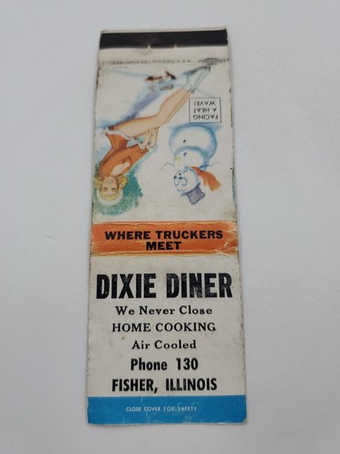 Dixie Diner Fisher Illinois Girlie Matchbook Cover | eBay