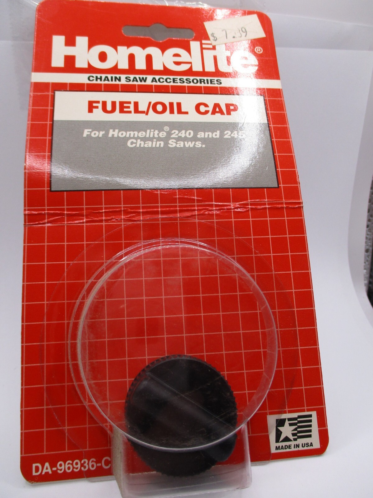 Homelite Fuel/Oil Cap. Part DA-96936-C. Acquired from a closed ...