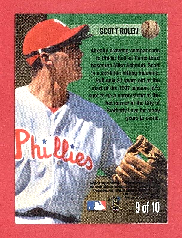 1997 CIRCA'97 Scott Rolen SP FAST TRACK FUZZY FELT SURFACE CHASE CARD ...