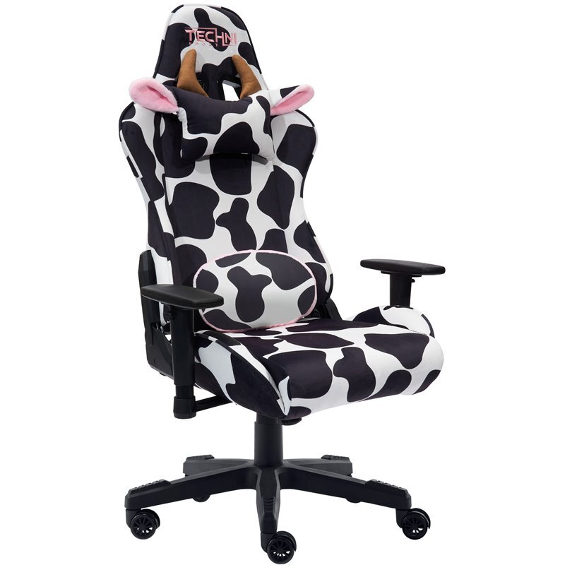 Techni Mobili Sport TS85 COW Print Fabric LUXX Series Gaming Chair ...