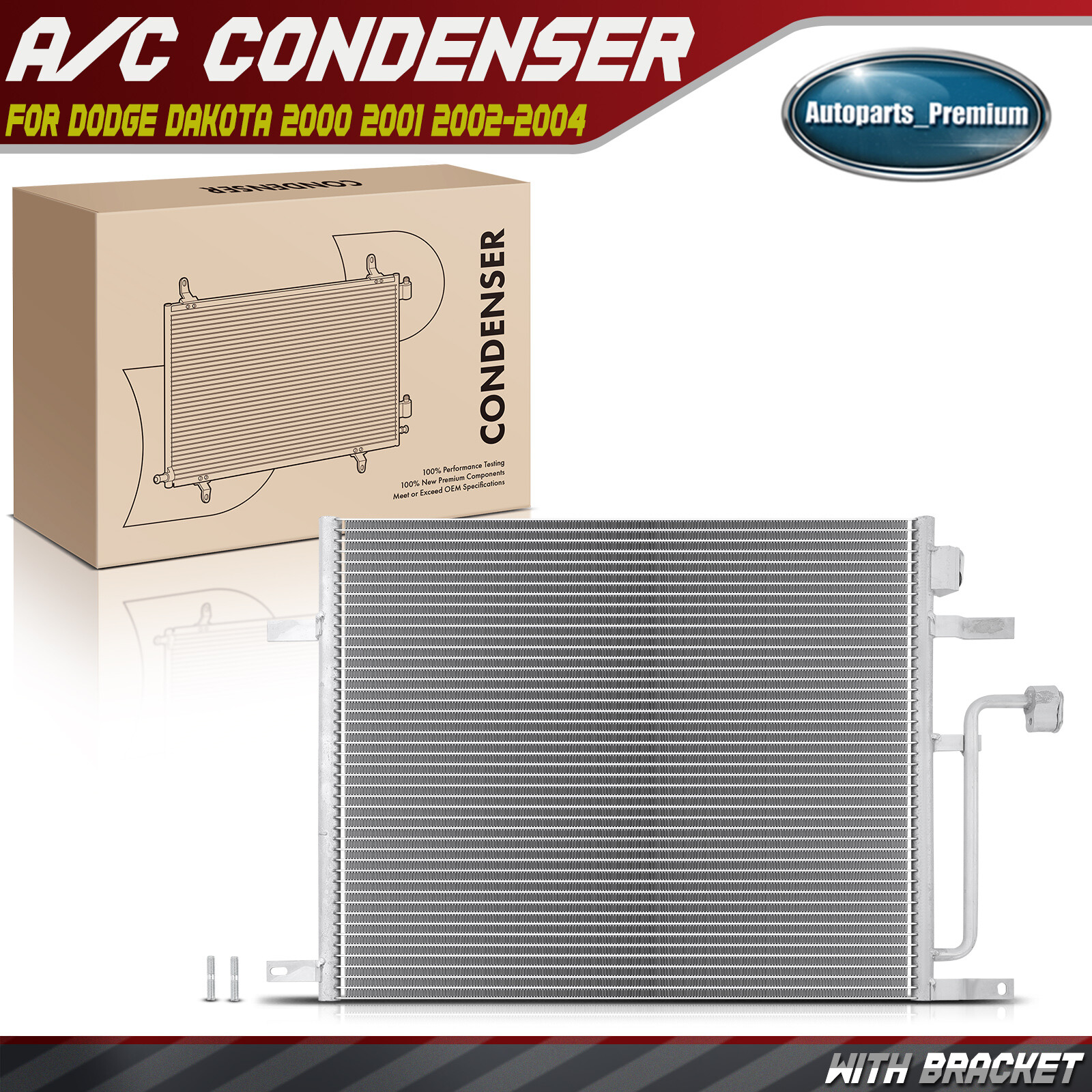 New AC Condenser A/C Air Conditioning w/ Bracket for Dodge Dakota 2000 ...